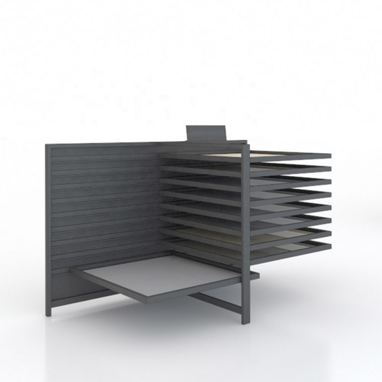 Tilt-placed Sliding Wooden Floor Granite Tile Stone Display Stand ...