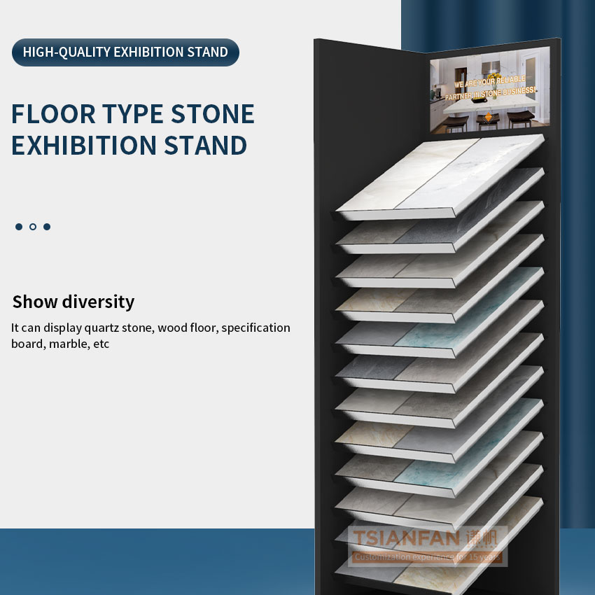 Exhibition hall Quartz Stone Sample Metal Display Rack Supplier -SG1020