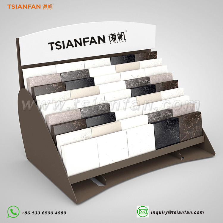White marble tile sample display stand made in China