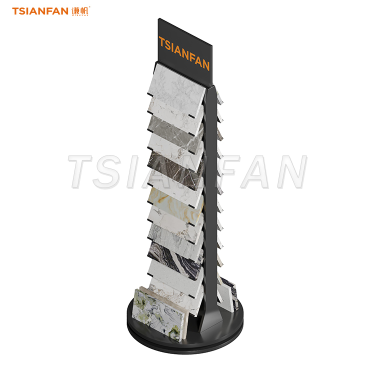 CZ015-White engineering stone display tower exhibition floor display stand