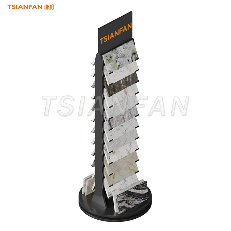 CZ015-White engineering stone display tower exhibition floor display stand