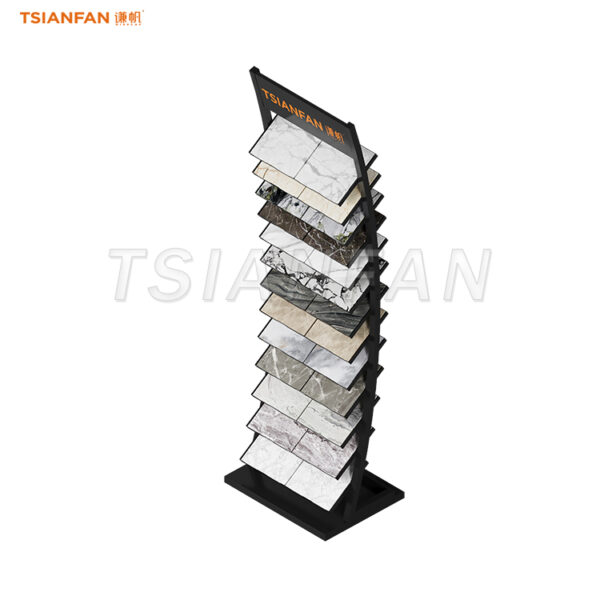 SRL041-Quartz showroom fixture display flooring stone sample shelf