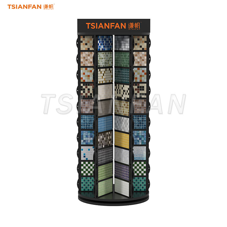 vertical mosaic tiles display stand black display rack-MM017
