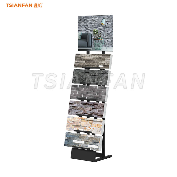 cultural stone display rack black display stand-SW111