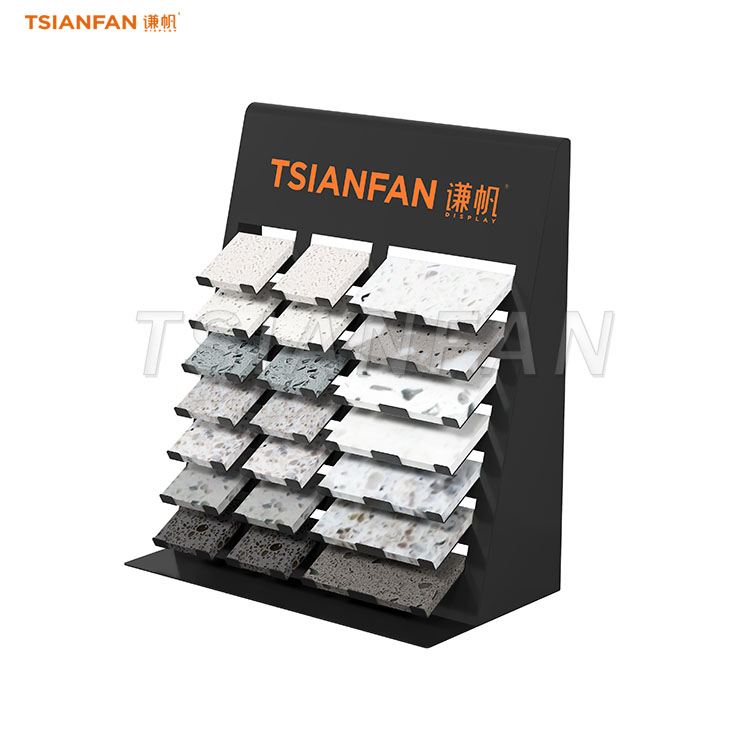 sample stone desktop display stand triangular display rack-SRT037