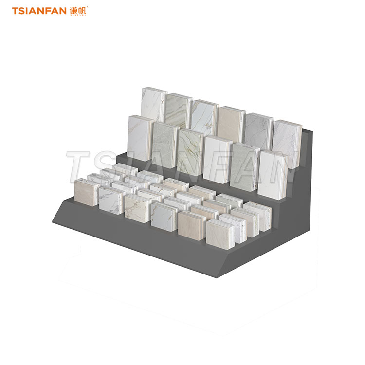 sample stone slotted countertop display rack-SRT787