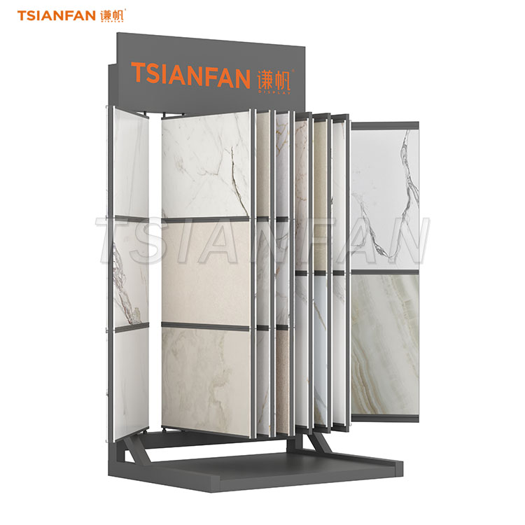 ceramic tiles page turning display rack stone displays-CF085